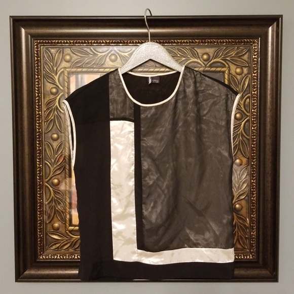 Sparkle & Fade | Tops | Sparkle Fade Black Color Block Sheer N54518 ...